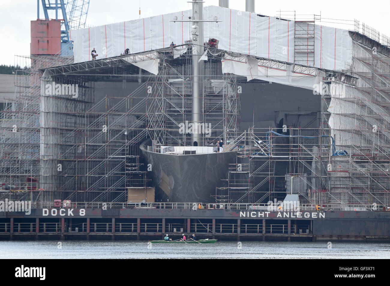 Kiel, Germany. 28th July, 2016. The 'Sailing Yacht A' can be seen in ...