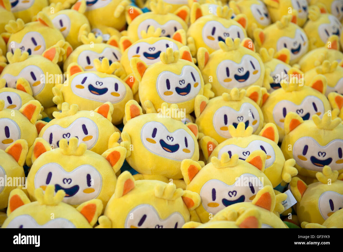 Rio de Janeiro, Brazil. 28th July, 2016. Stuffed animals of the cat ...