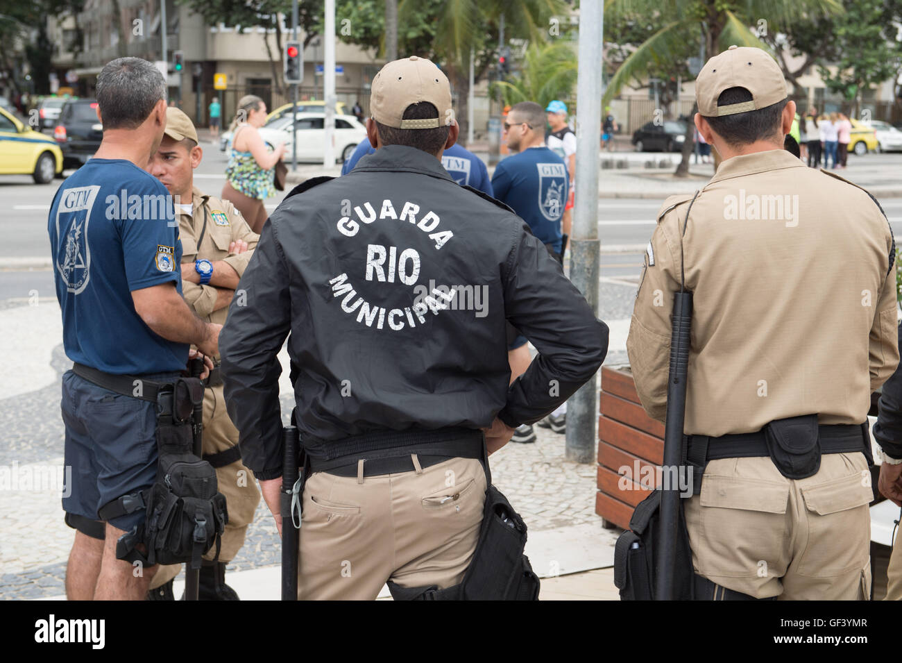 Rio de Janeiro, Brazil. 28th July, 2016. Security guards with the ...