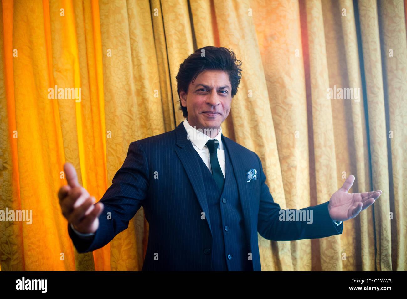 Munich, Germany. 28th July, 2016. Bollywood actor Shah Rukh Khan stands ...