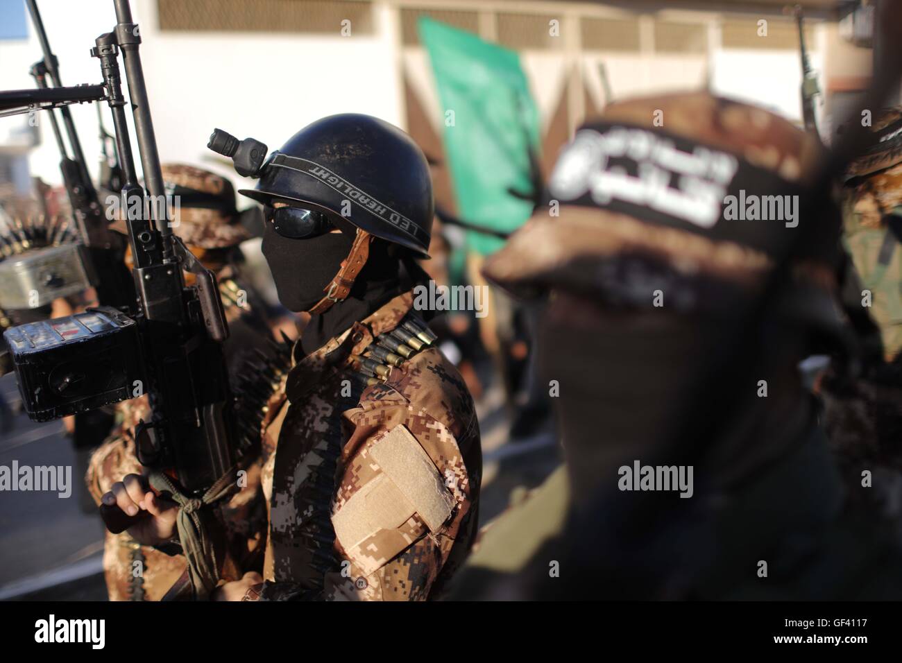 Gaza. 28th July, 2016. Palestinian members of the al-Qassam Brigades ...