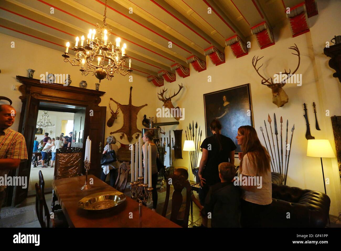 Brussels, Denmark. 26th July, 2016. Tourists visit inside the Egeskov ...
