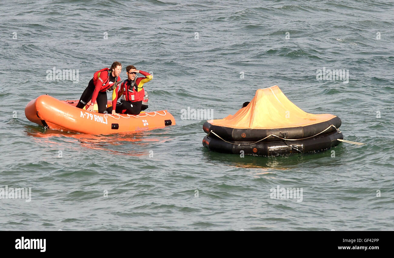 Arancia IRB (Inshore Rescue Boat) with a liferaft, Coastguard Rescue ...