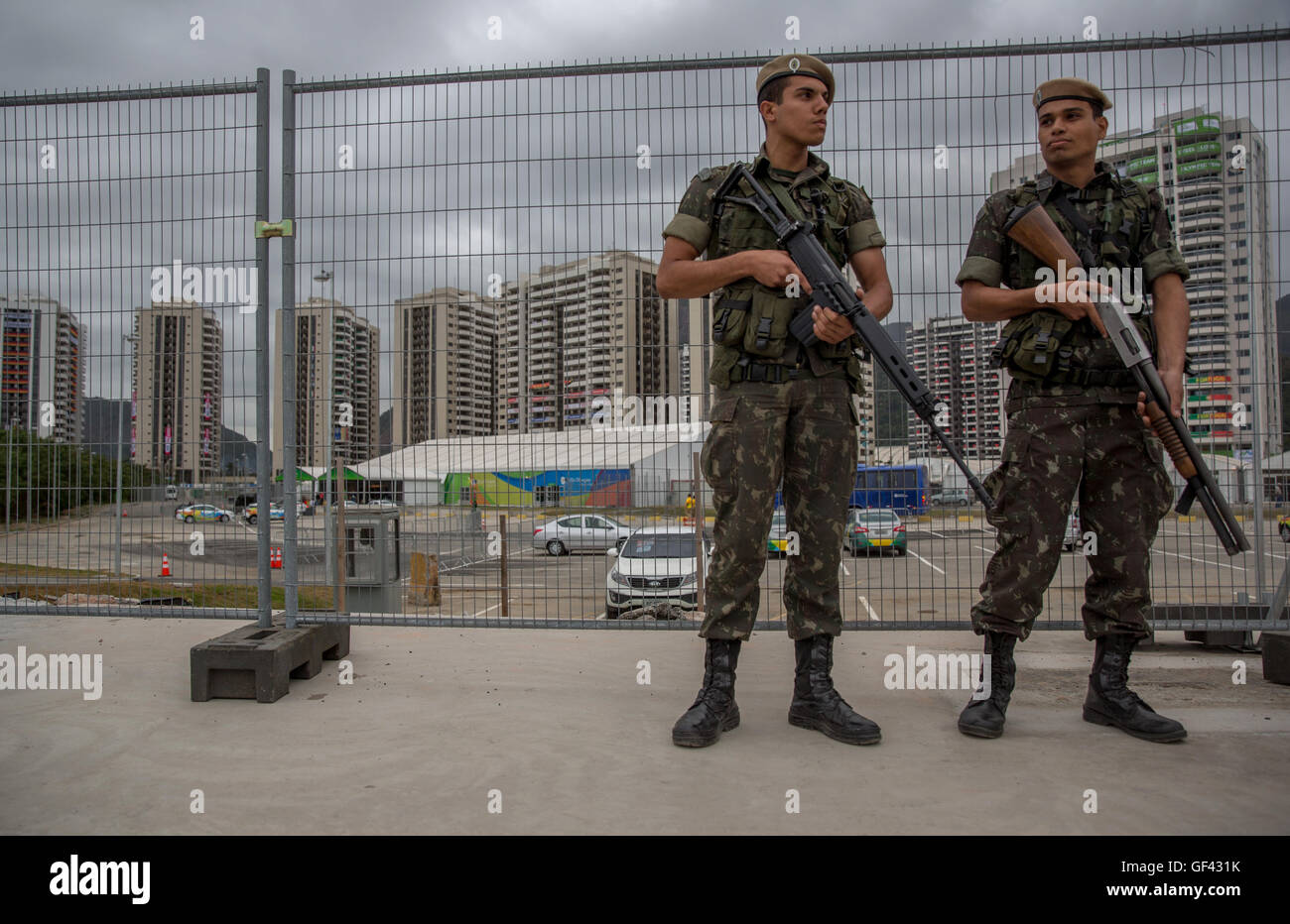Rio de Janeiro, Brazil. 28th July, 2016. Brazilian military security ...