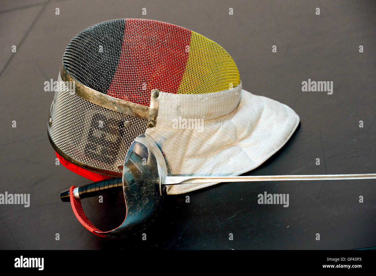 Frankfurt, Germany. 15th July, 2016. ILLUSTRATION - A fencing mask in ...