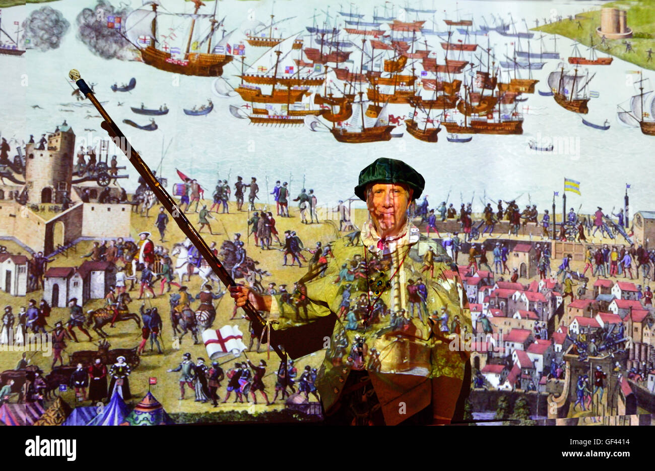 Cowdray engraving battle solent hi-res stock photography and images - Alamy