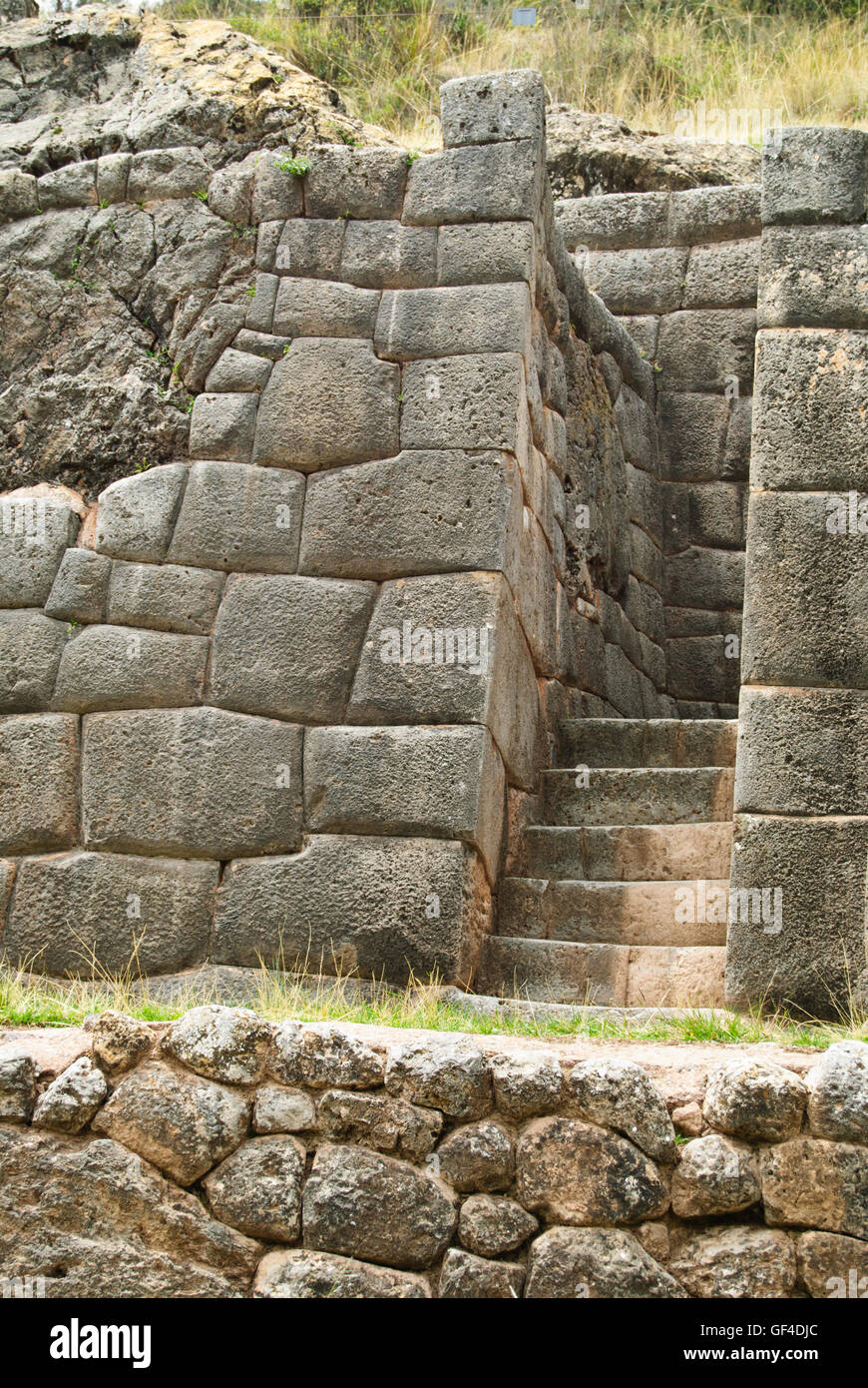 Neat stonework of the ruins, Tambomachay Stock Photo - Alamy