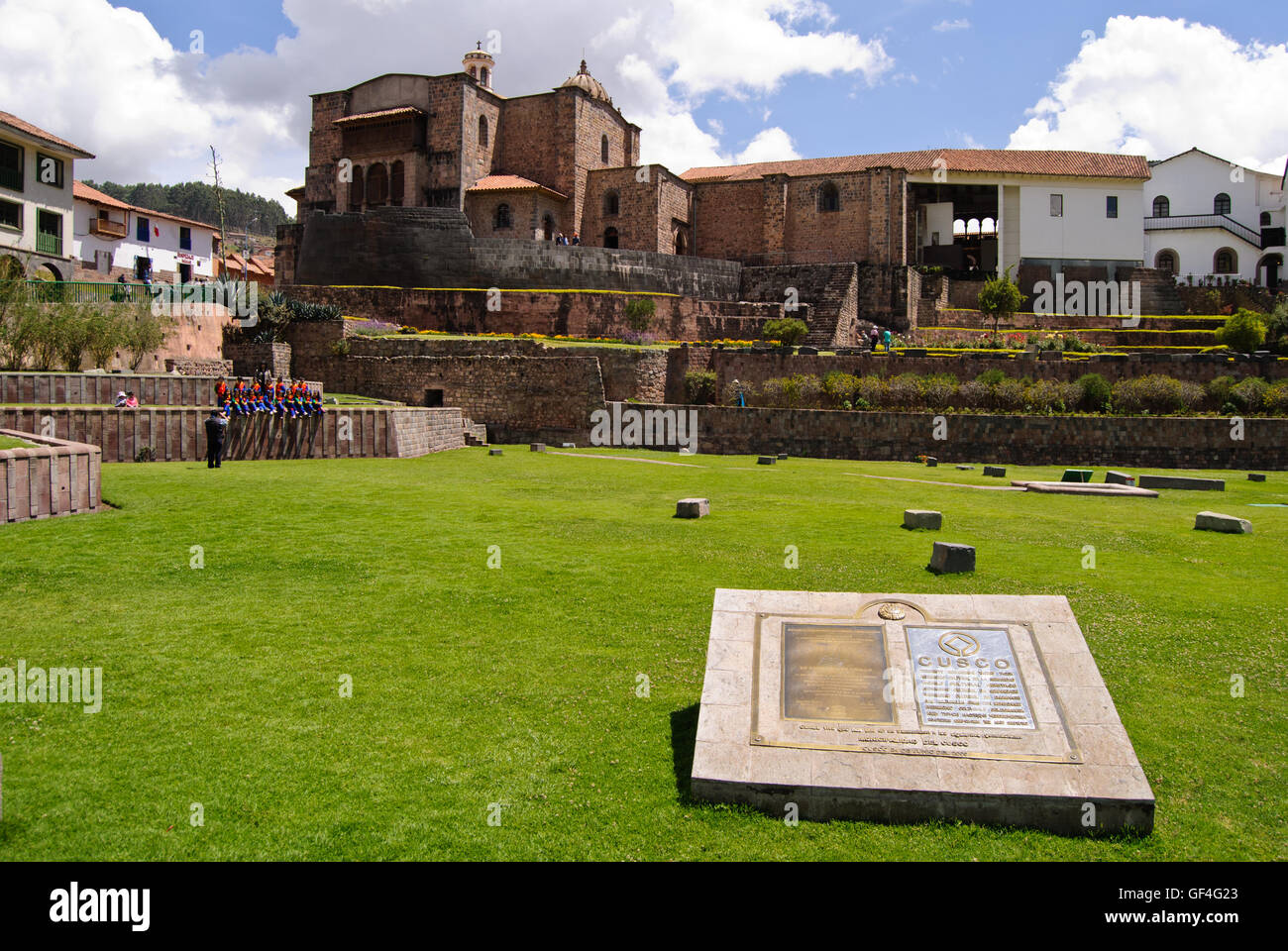 The outside view of Santo Domingo Church, the Inca Temple of the Sun ...
