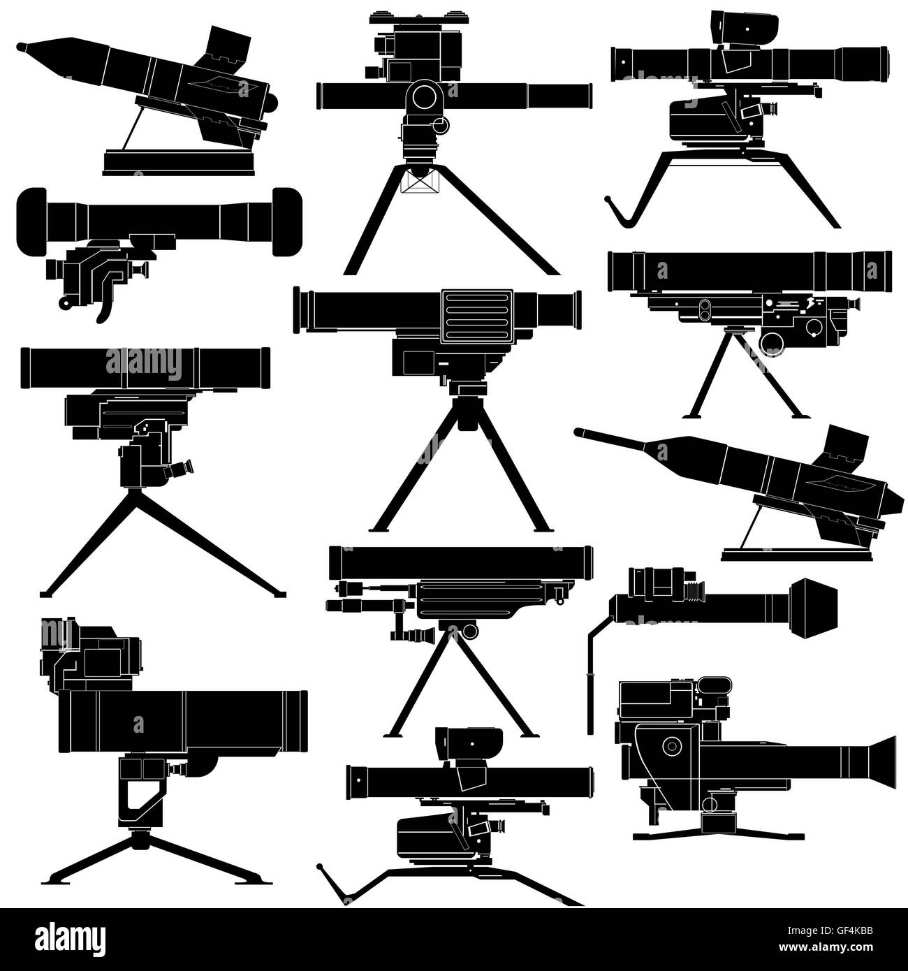 Contour image of antitank guided missile projectile. Illustration on ...