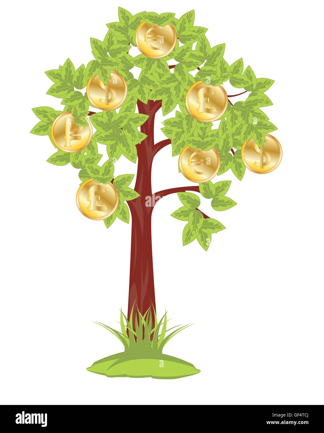 Tree with coin Stock Vector Image & Art - Alamy