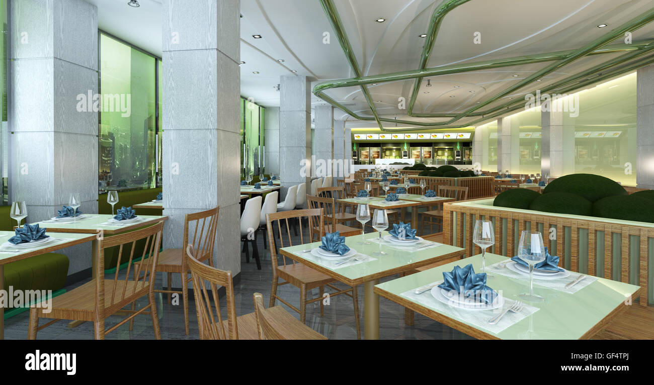 3d illustration restaurant interior design hi-res stock photography and ...