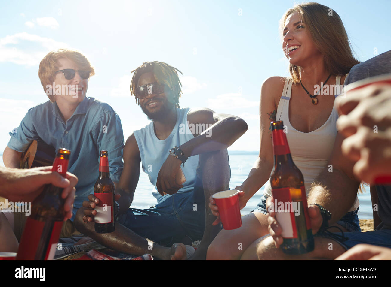 Gathering with drinks Stock Photo - Alamy