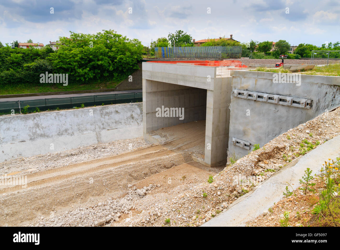 Detail of a road construction site for a new highway. Civil Engineering ...