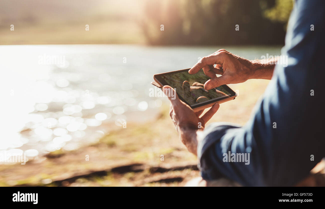 Digital hiking map hi-res stock photography and images - Alamy