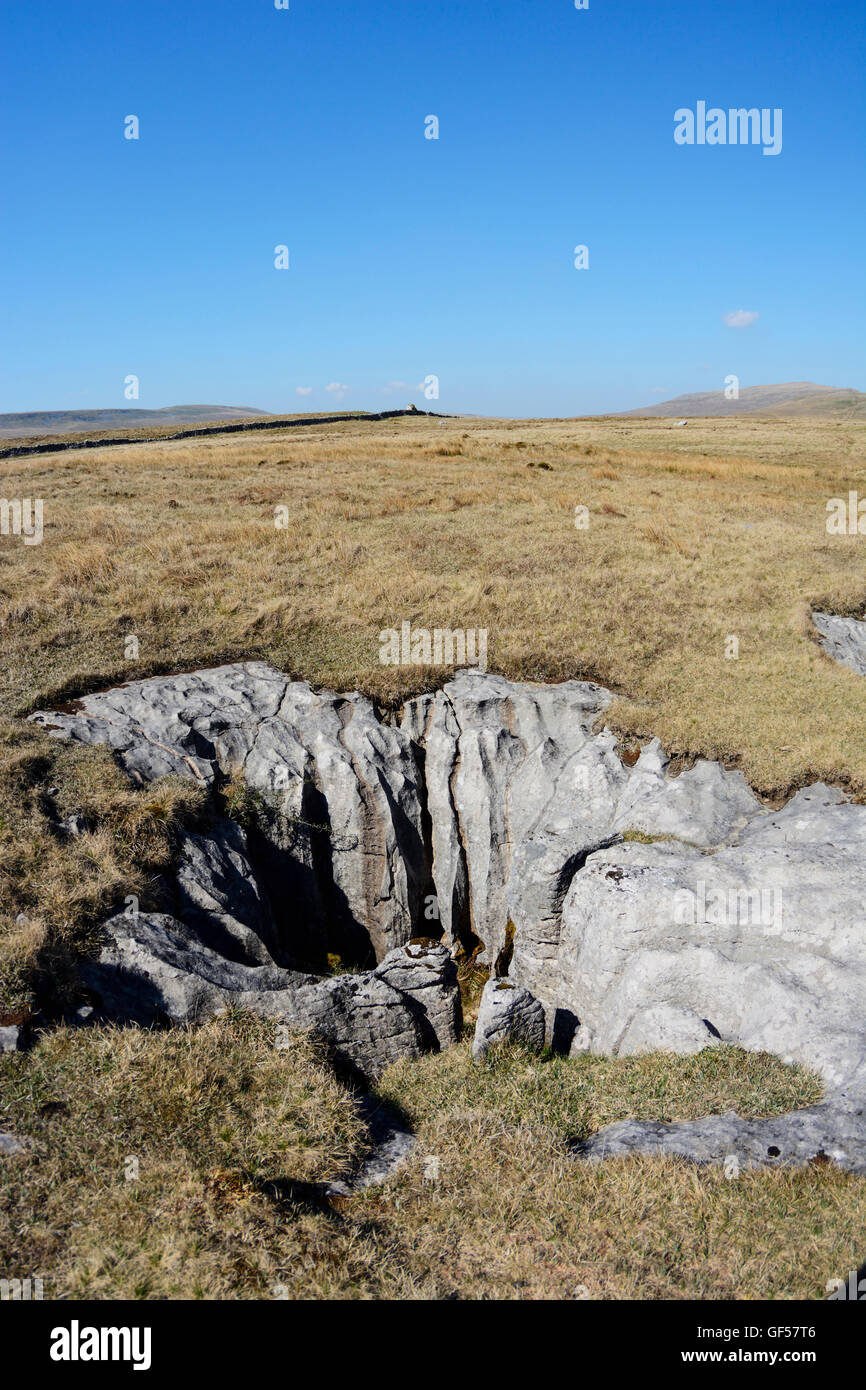 Sinkholes on Scales Moor above Ingleton in the Yorkshire Dales National ...