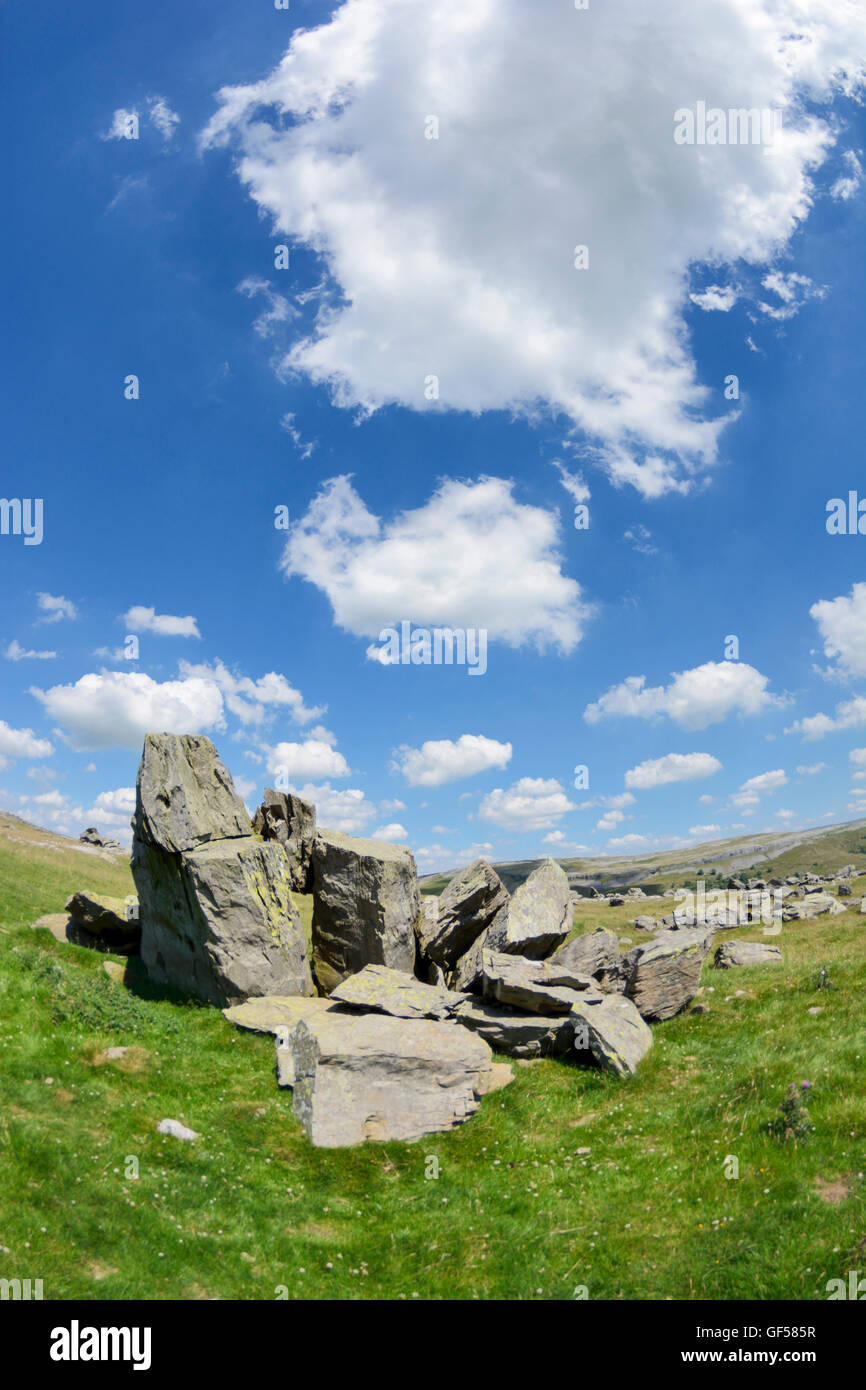 Norber erratics on the southern slopes of Ingleborough, the largest ...