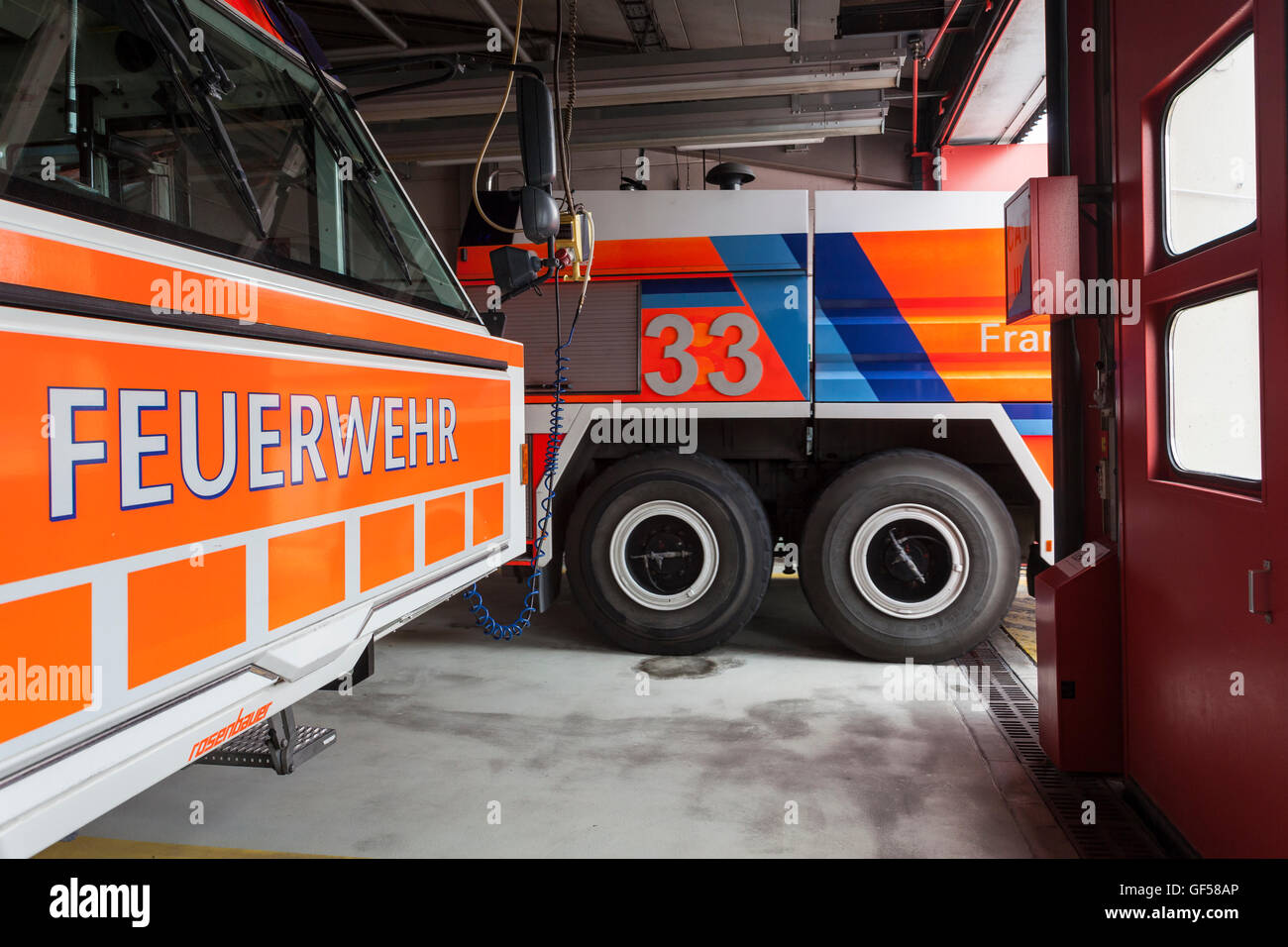 Fire Trucks at the Airport Stock Photo - Alamy