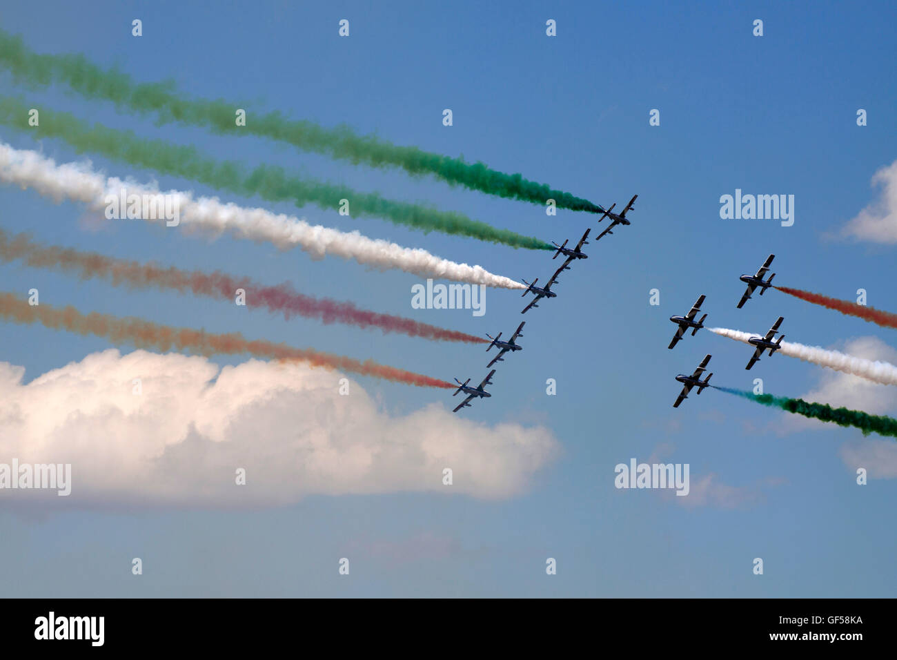 VOLKEL, NETHERLANDS - JUN 15: Frecce Tricolor Demo Team demonstration ...