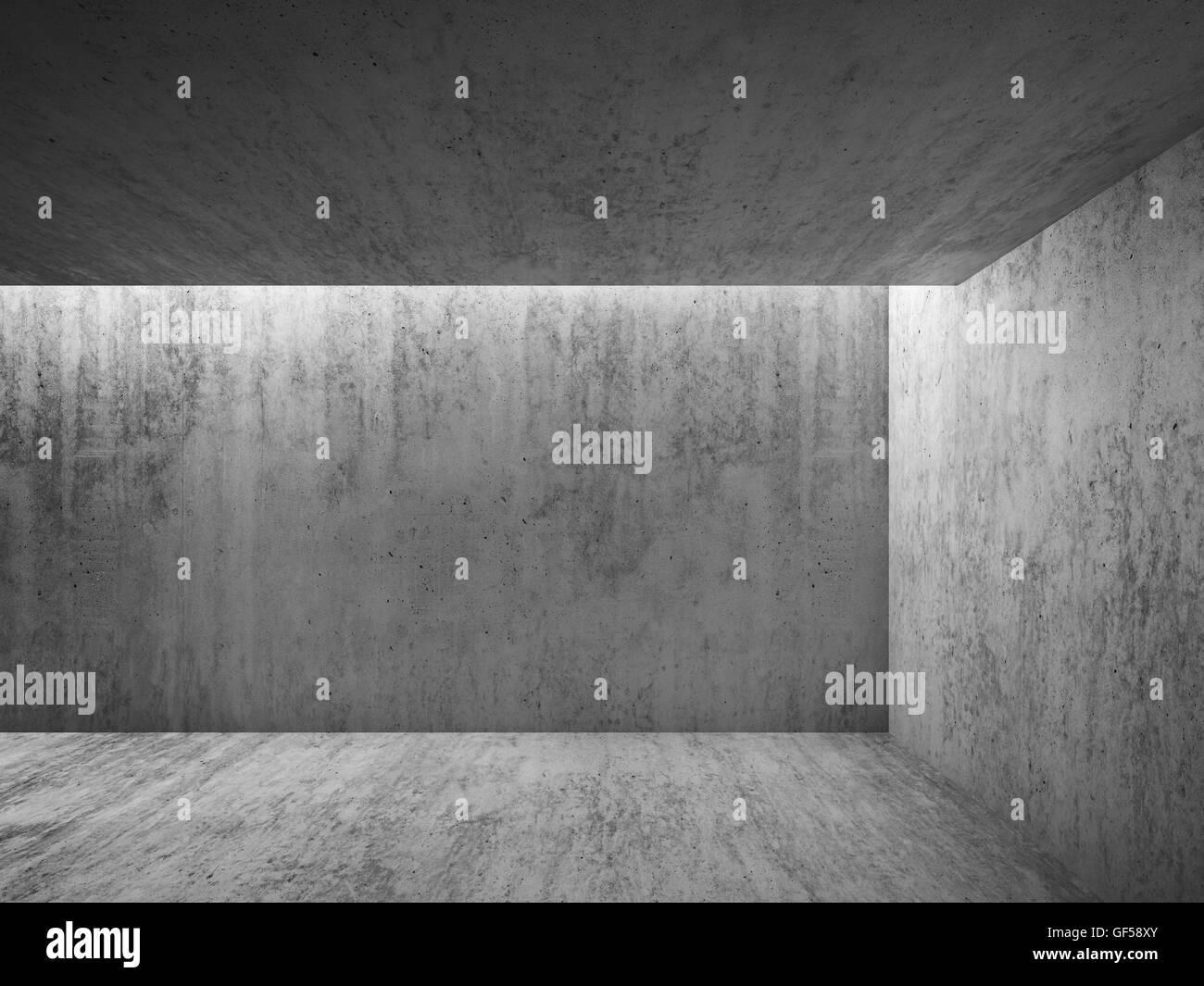 Abstract architecture background, empty dark room interior with ...