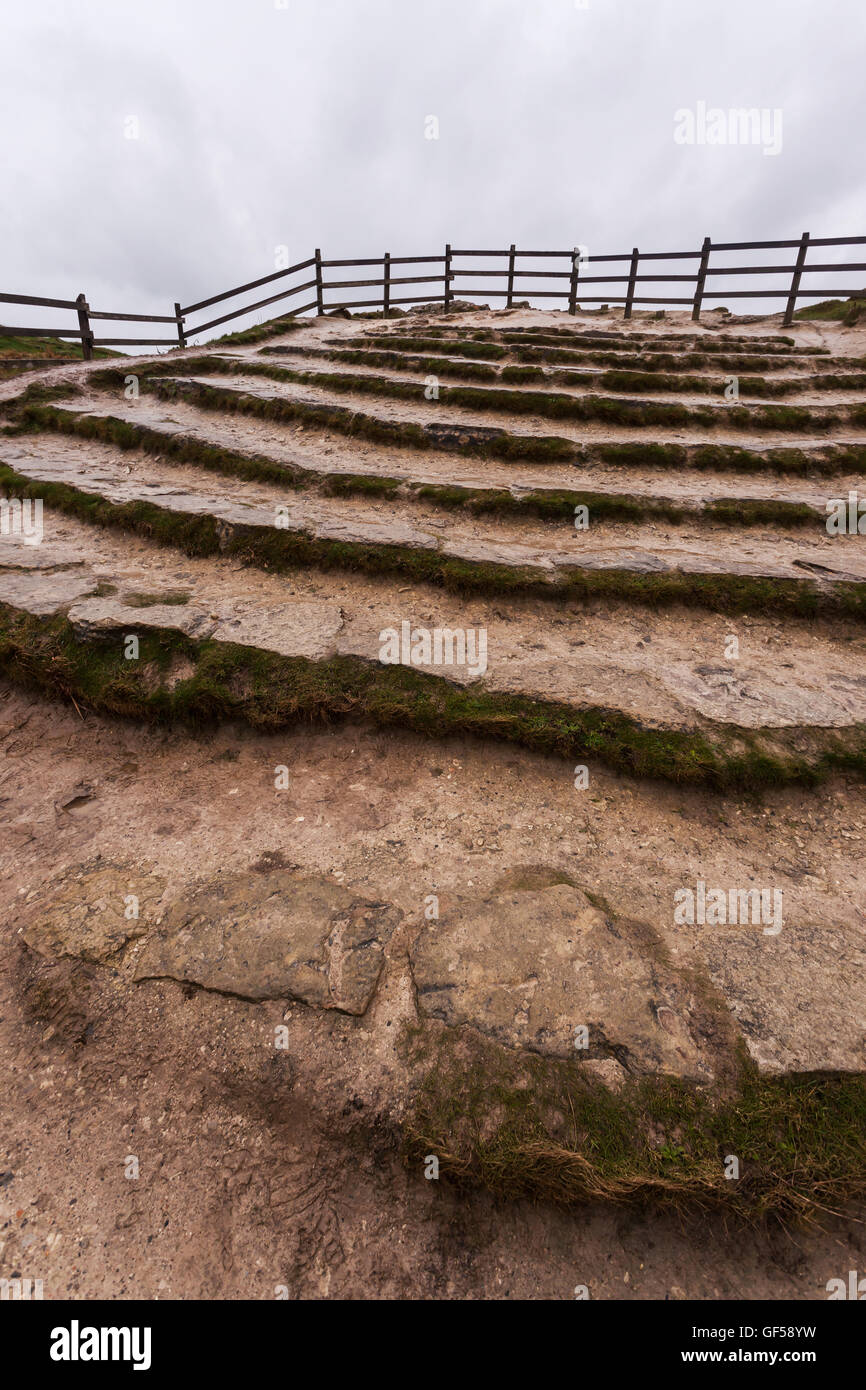Steps leading to a cliff near Swanage Stock Photo - Alamy
