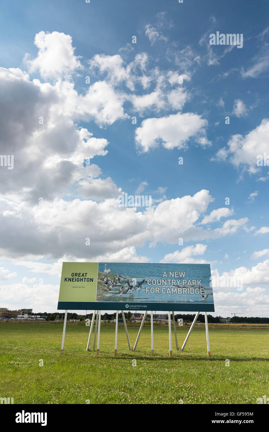 A billboard sign declaring a new country park at Great Knighton a new ...