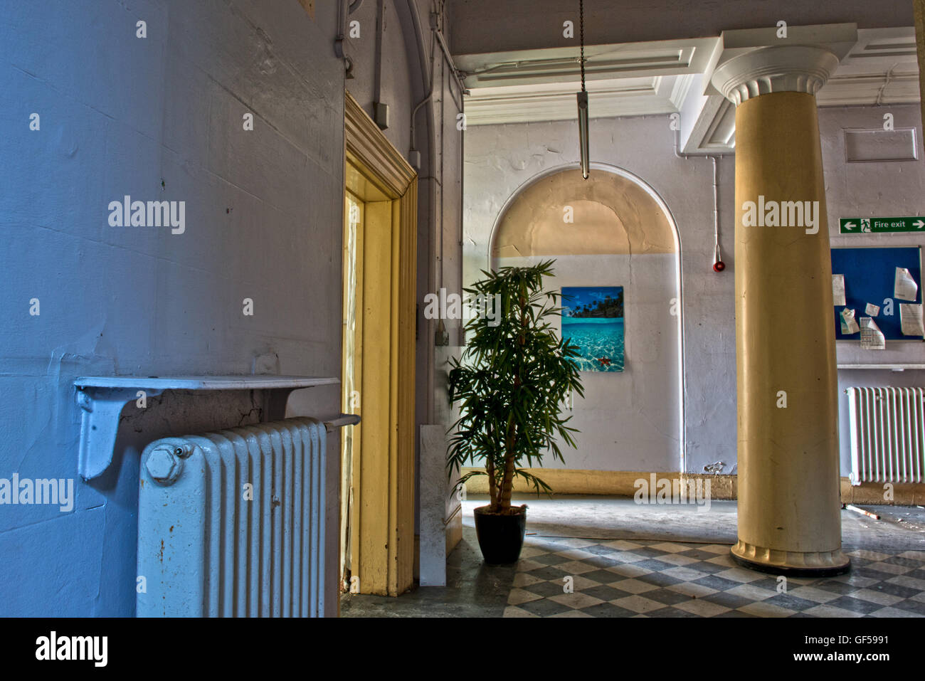 Part of the main entrance within the closed St Clements Hospital in ...