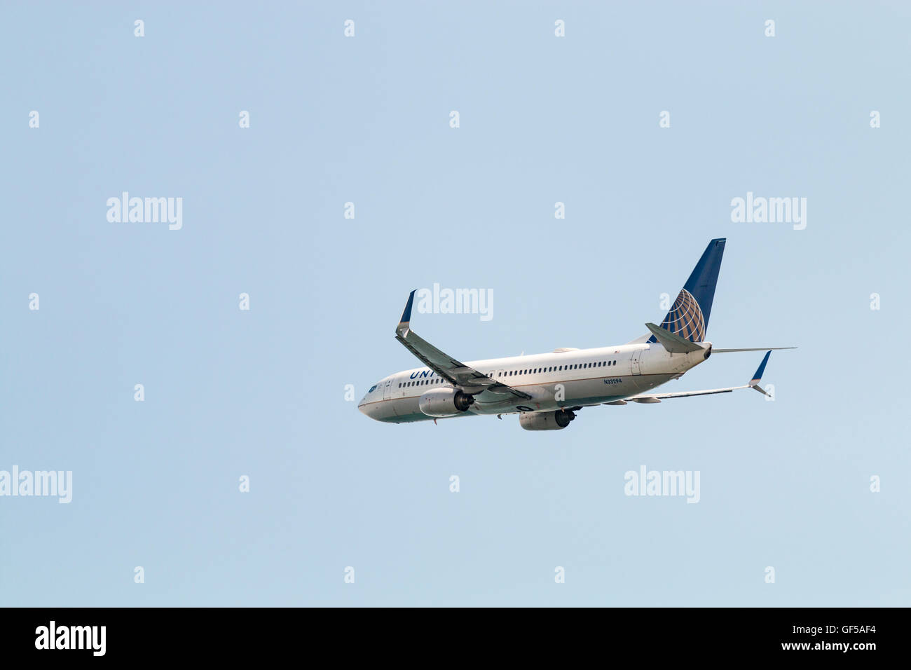 Japan, Osaka, Kansai airport, KIX. American United Boeing 737-824 after ...
