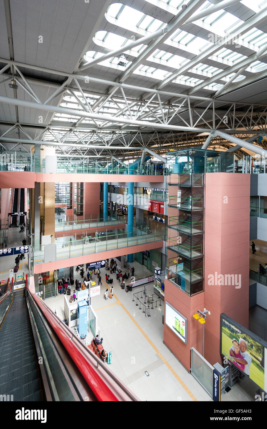 Japan, Kansai airport KIX. Terminal interior. 4th floor. General view ...