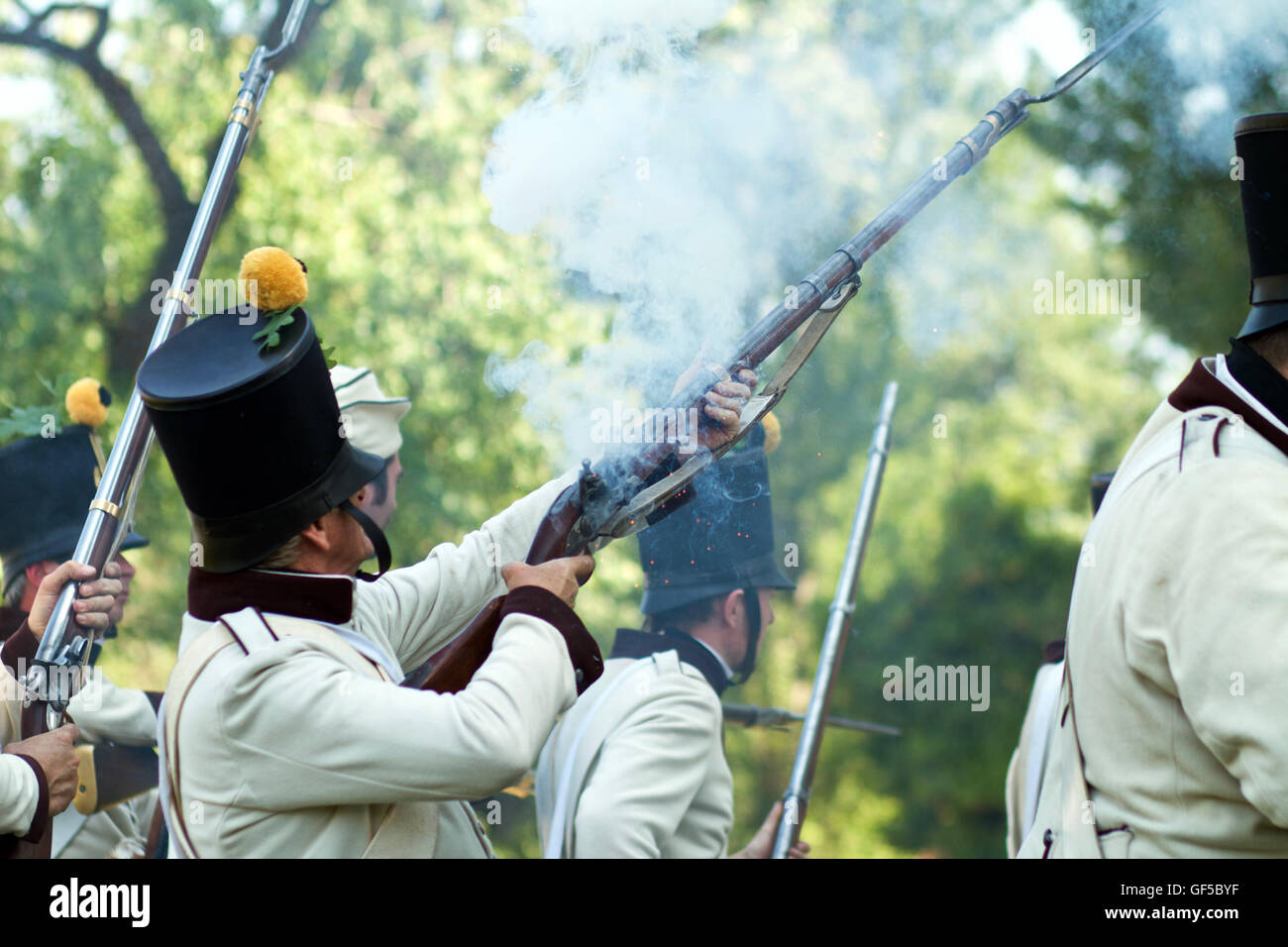 Historical reenactment of the Battle of Napoleon called “ dei Camolli ...