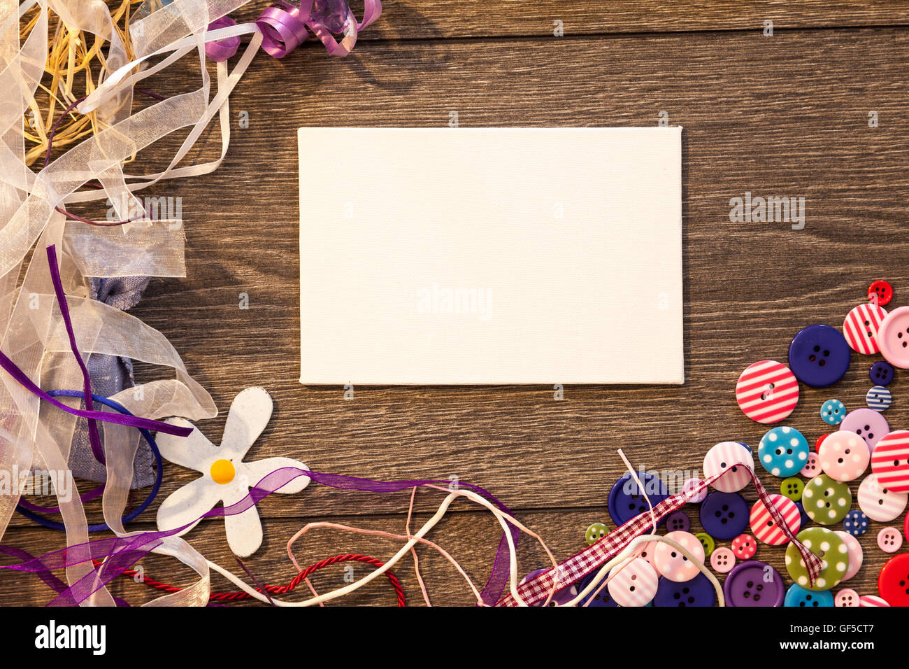 background of a wooden board and sewing buttons Stock Photo - Alamy