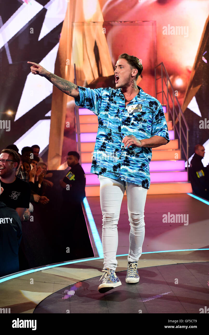 Stephen Bear is seen entering the Celebrity Big Brother house at ...