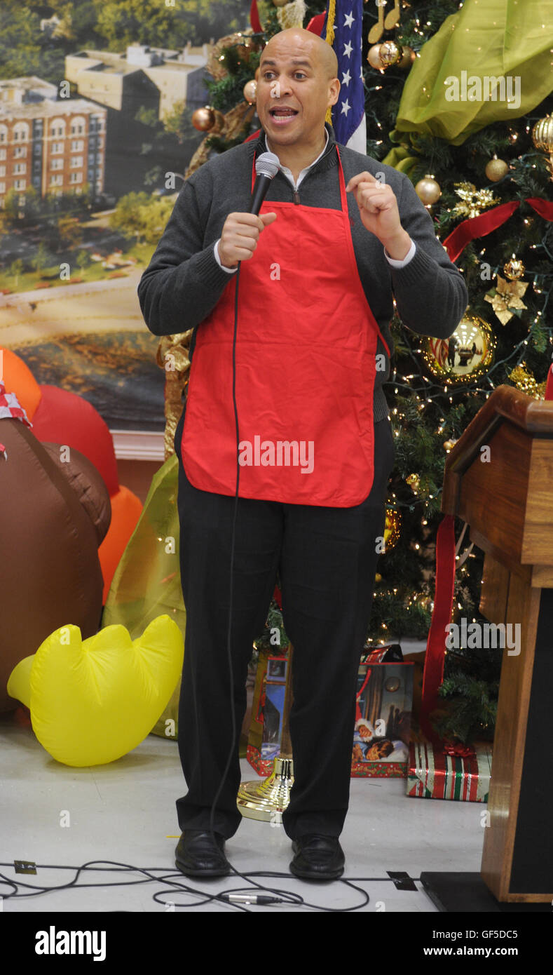 PERTH AMBOY, NJ - NOVEMBER 27- U.S. Sen. Cory Booker is joined by his ...