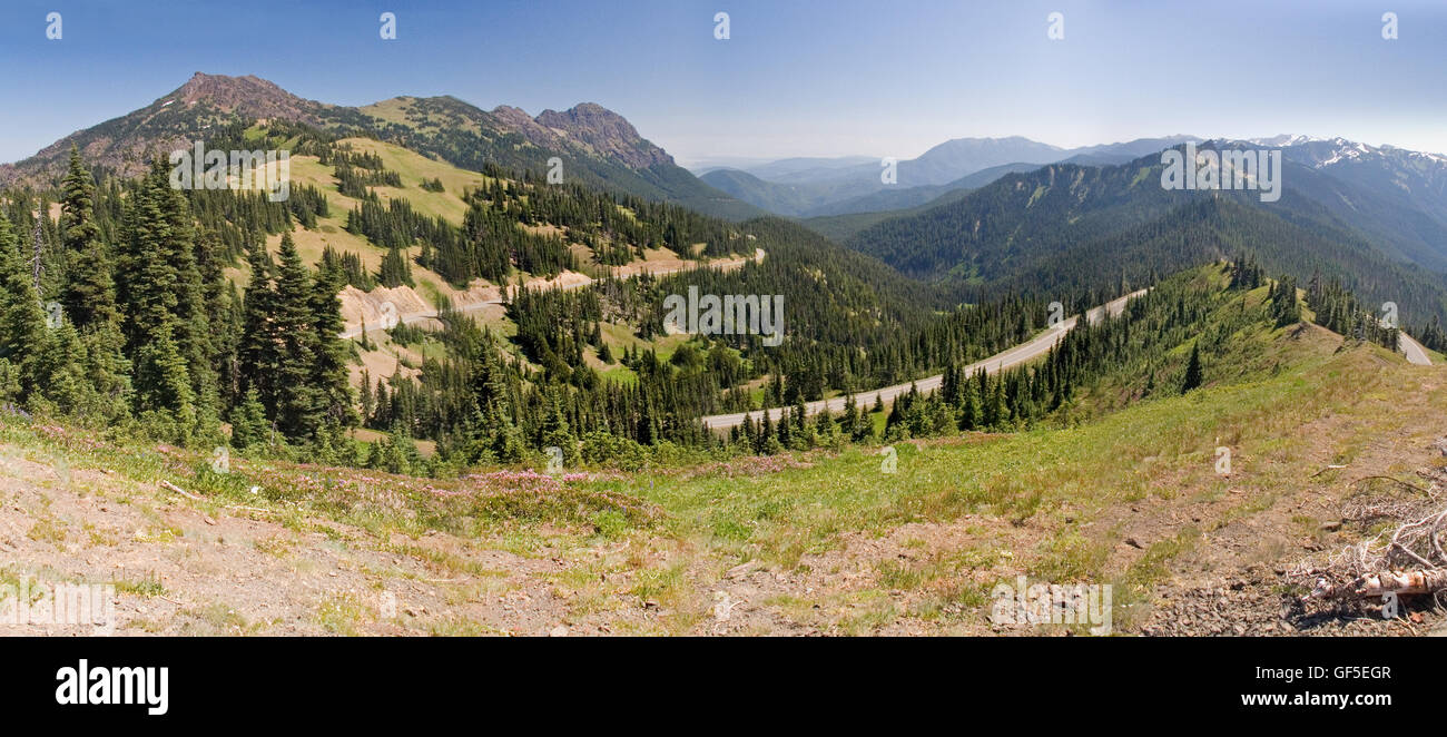 A panoramic image of Mount Angeles Road, leading to the Visitor's ...