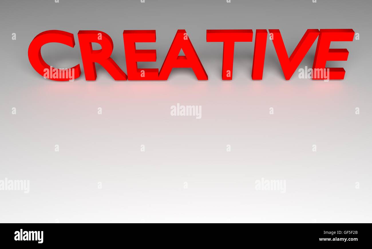 Creative word on grey background 3d rendering Stock Photo - Alamy