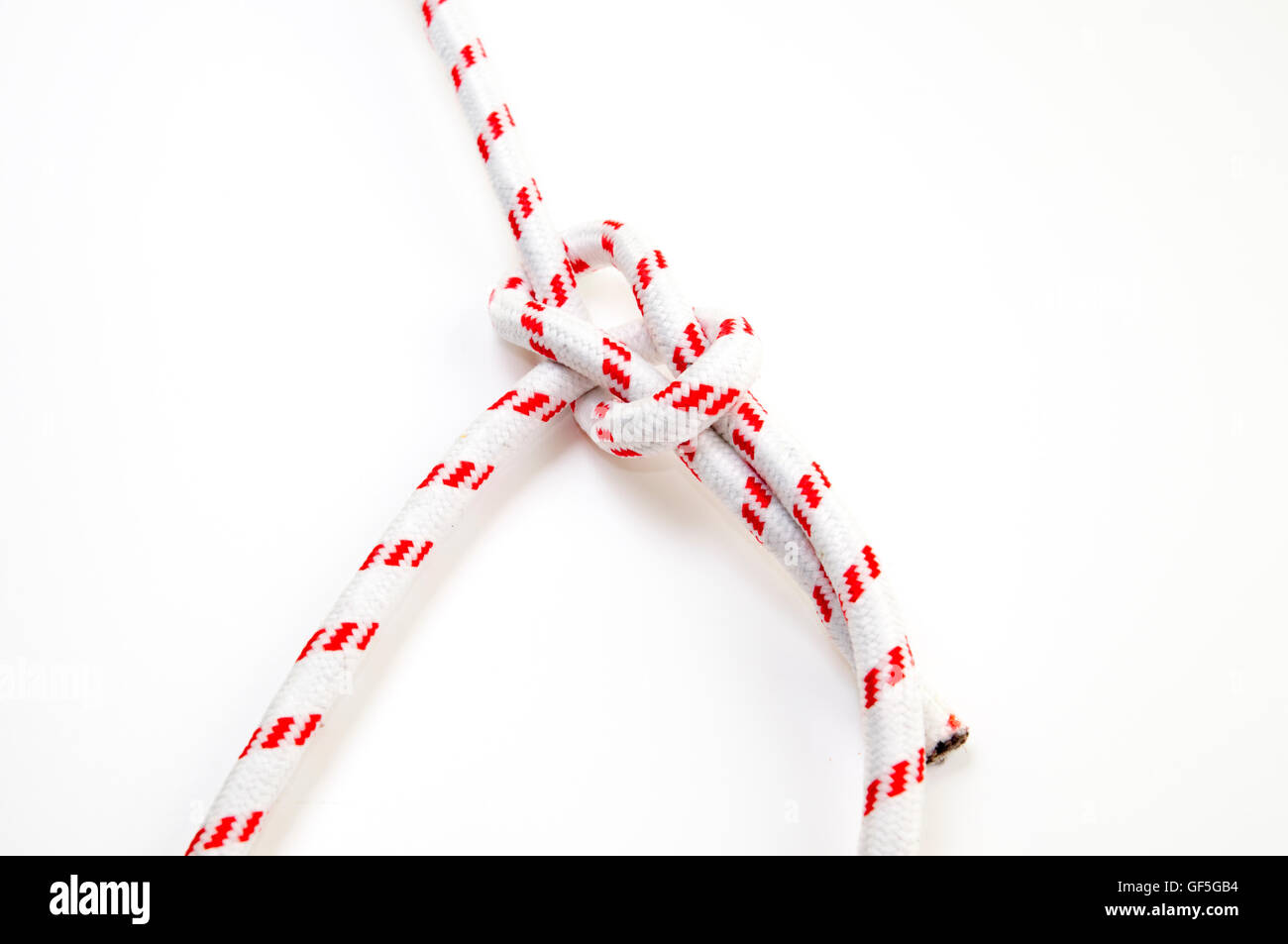 Bowline Knot on white background one of the most used loop knots Stock ...