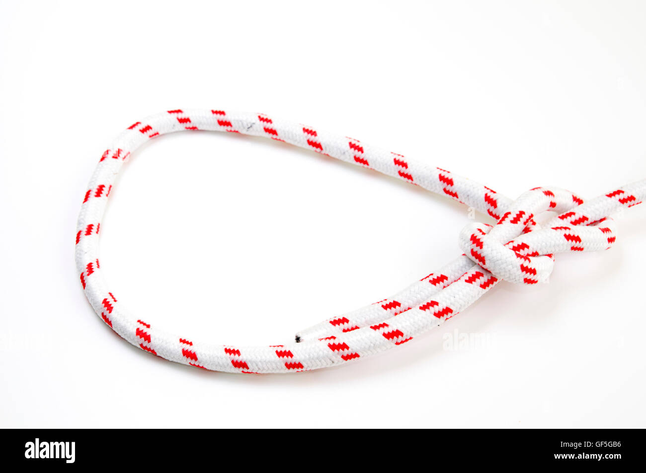 Bowline Knot on white background one of the most used loop knots Stock ...