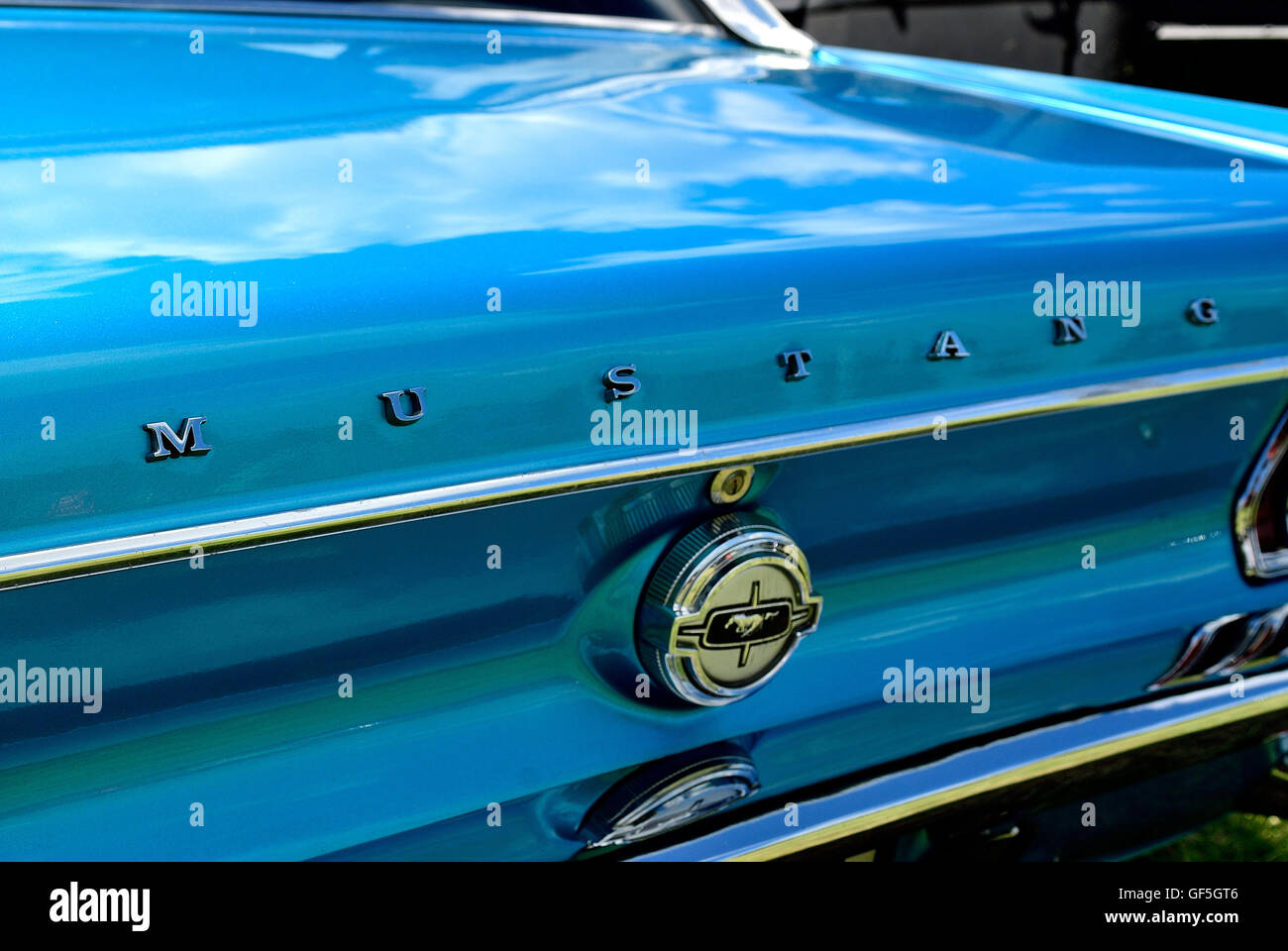 A baby blue Ford Mustang Stock Photo - Alamy