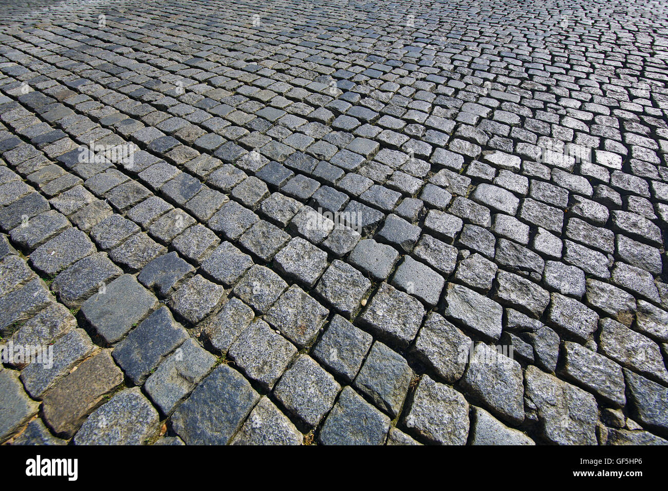 Cobblestones on a cobbled street in Prague, Czech Republic Stock Photo ...