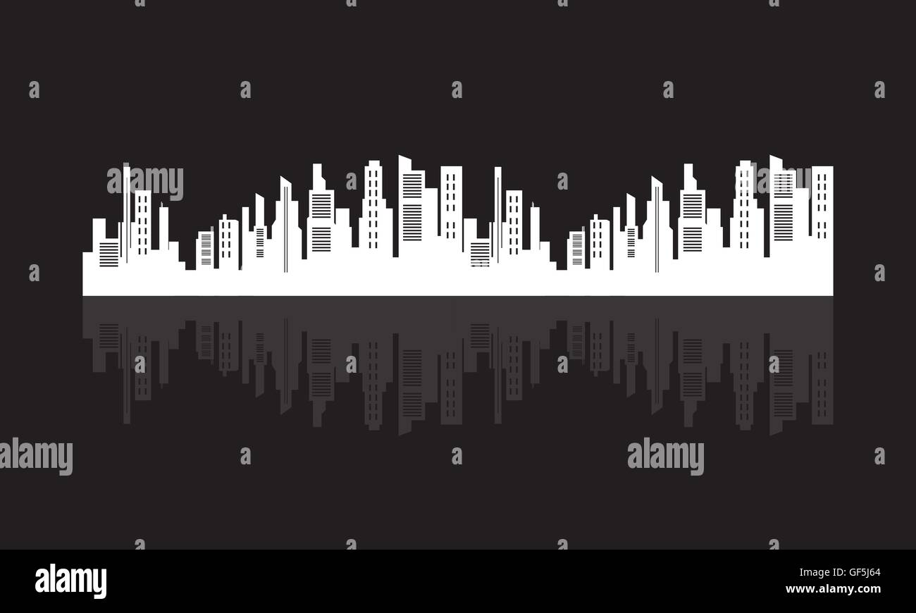 Flat silhouette city design vector Stock Vector Image & Art - Alamy