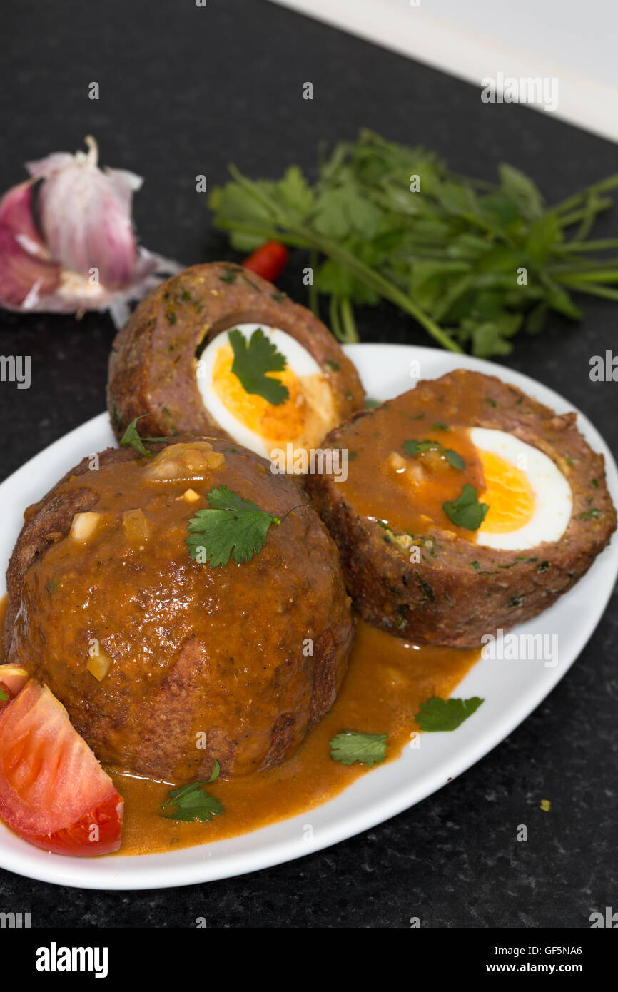 A serving of traditional Indian Nadan Kerala style Egg Curry, (Mattai ...