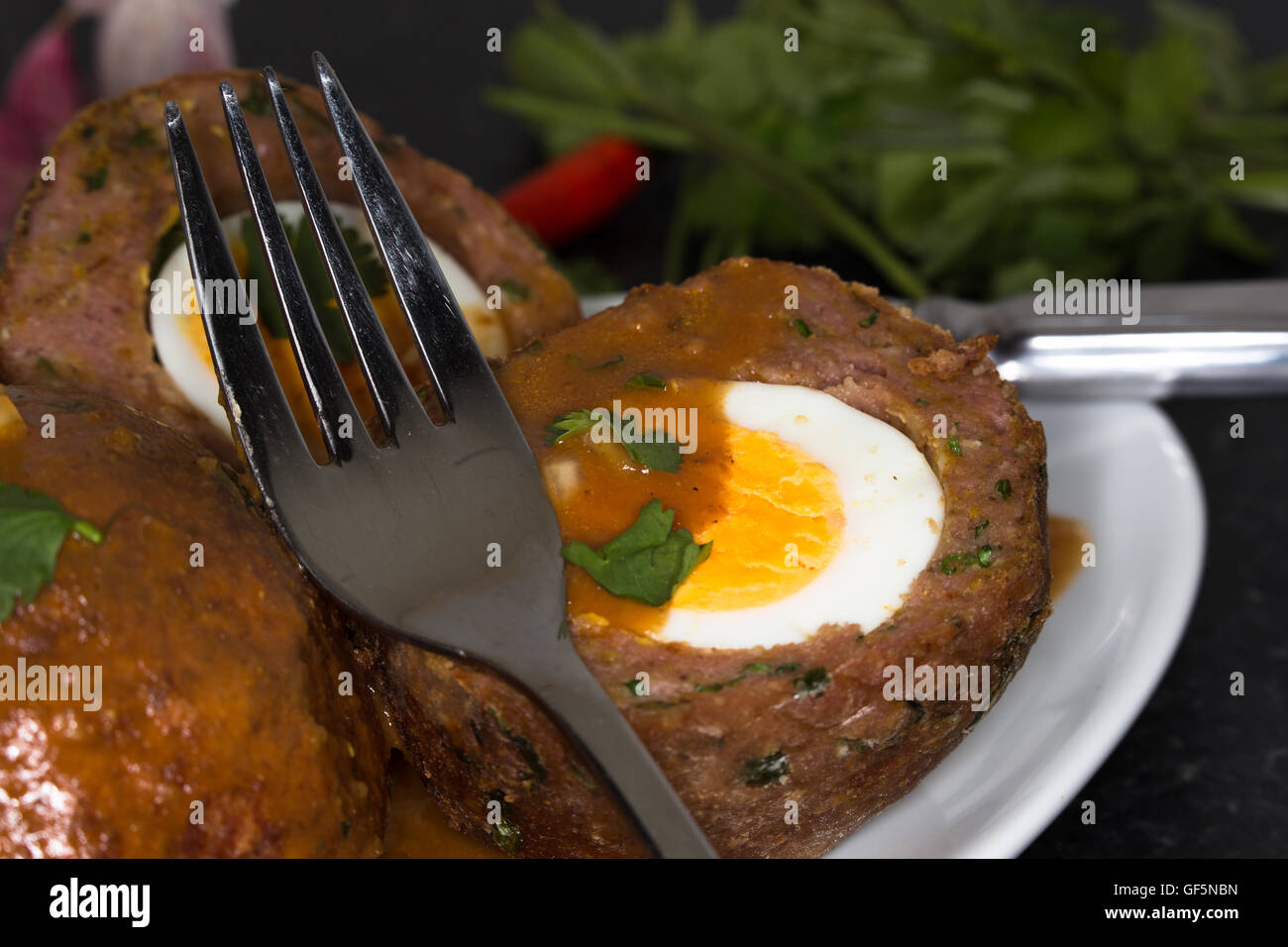 A serving of traditional Indian Nadan Kerala style Egg Curry, (Mattai ...