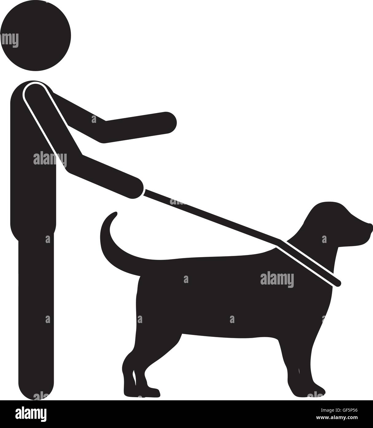 blind person with a guide dog isolated icon design Stock Vector Image ...