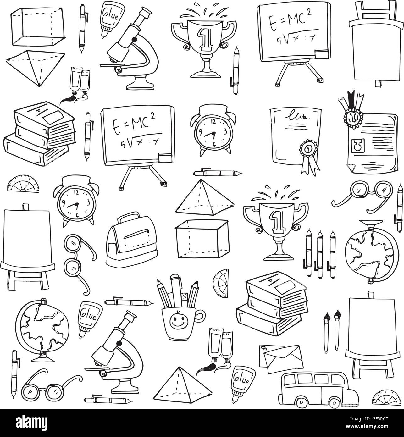 Hand draw object education doodles Stock Vector Image & Art - Alamy