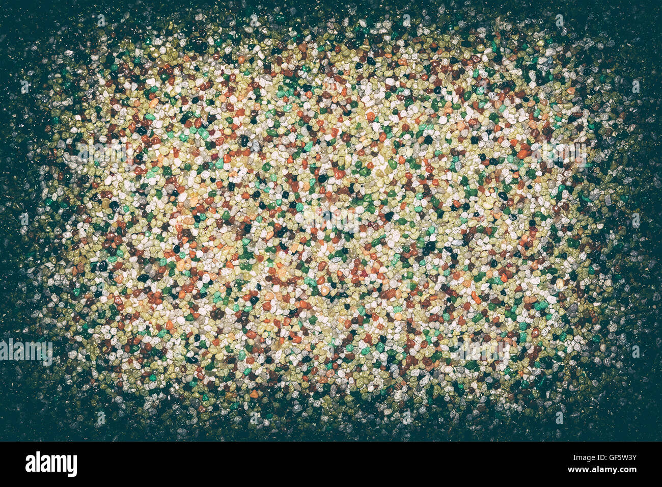 Abstract multicolor glass stones wall. Mosaic background. Vintage toned ...