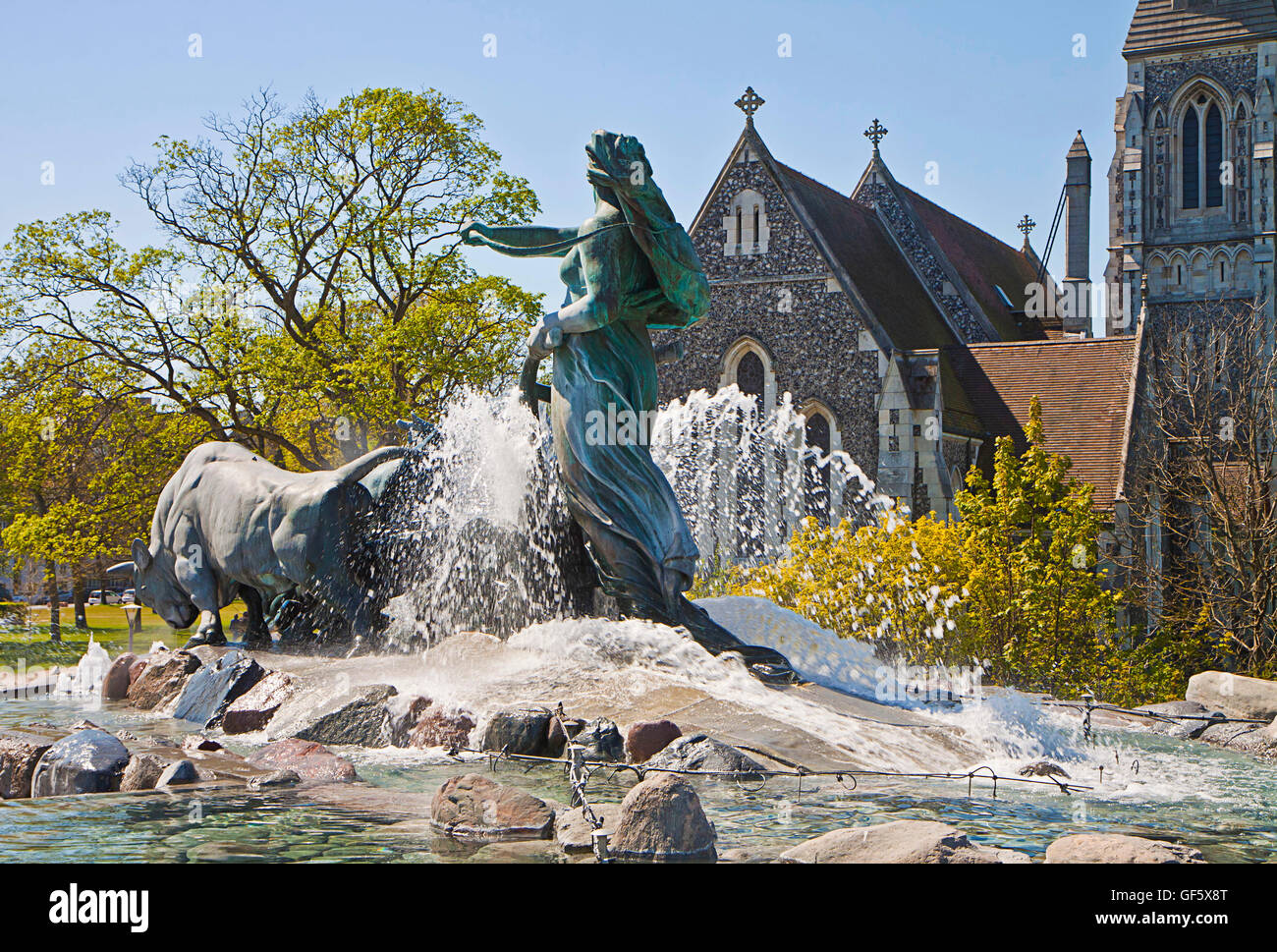 Copenhagen, Denmark - The Gefion fountain, the largest fountain of the ...