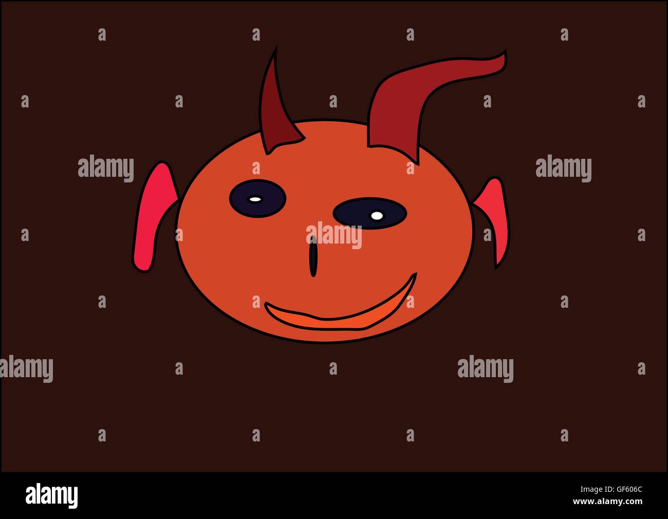 illustration which shows a good monster on a black background Stock ...