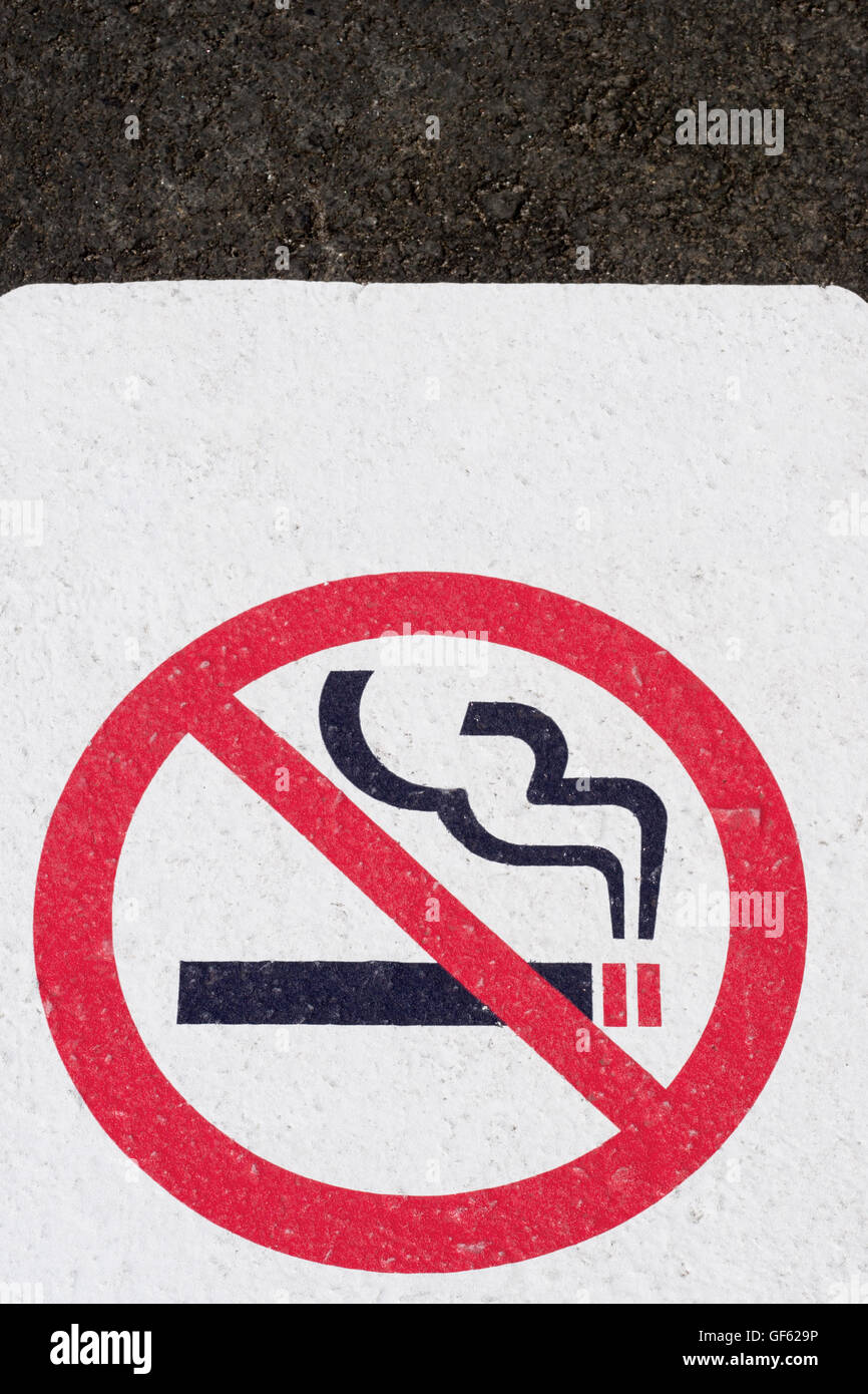 The restricted area sign for smoking on the road Stock Photo - Alamy