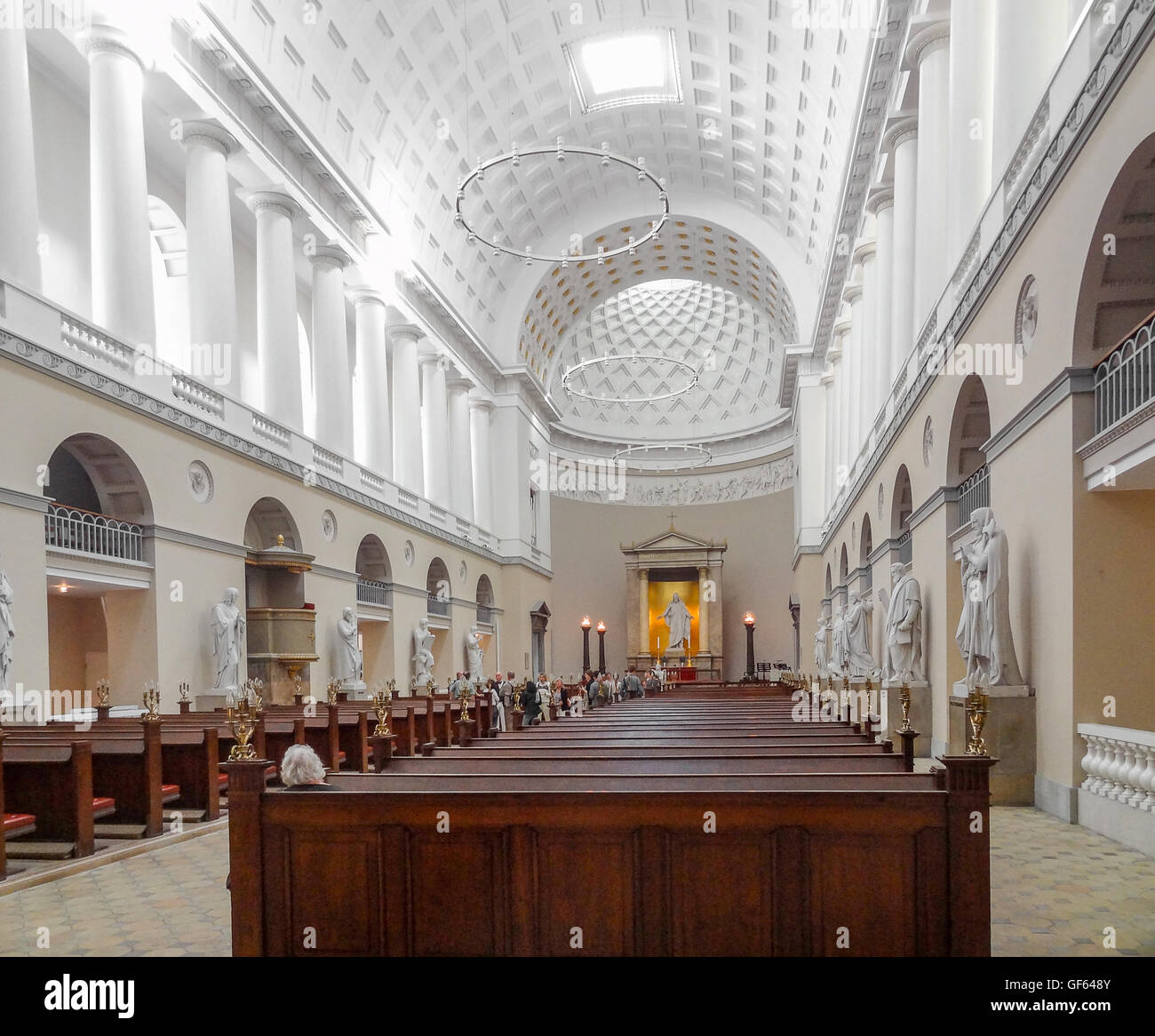 inside the Church of Our Lady in Copenhagen, the capital city of ...