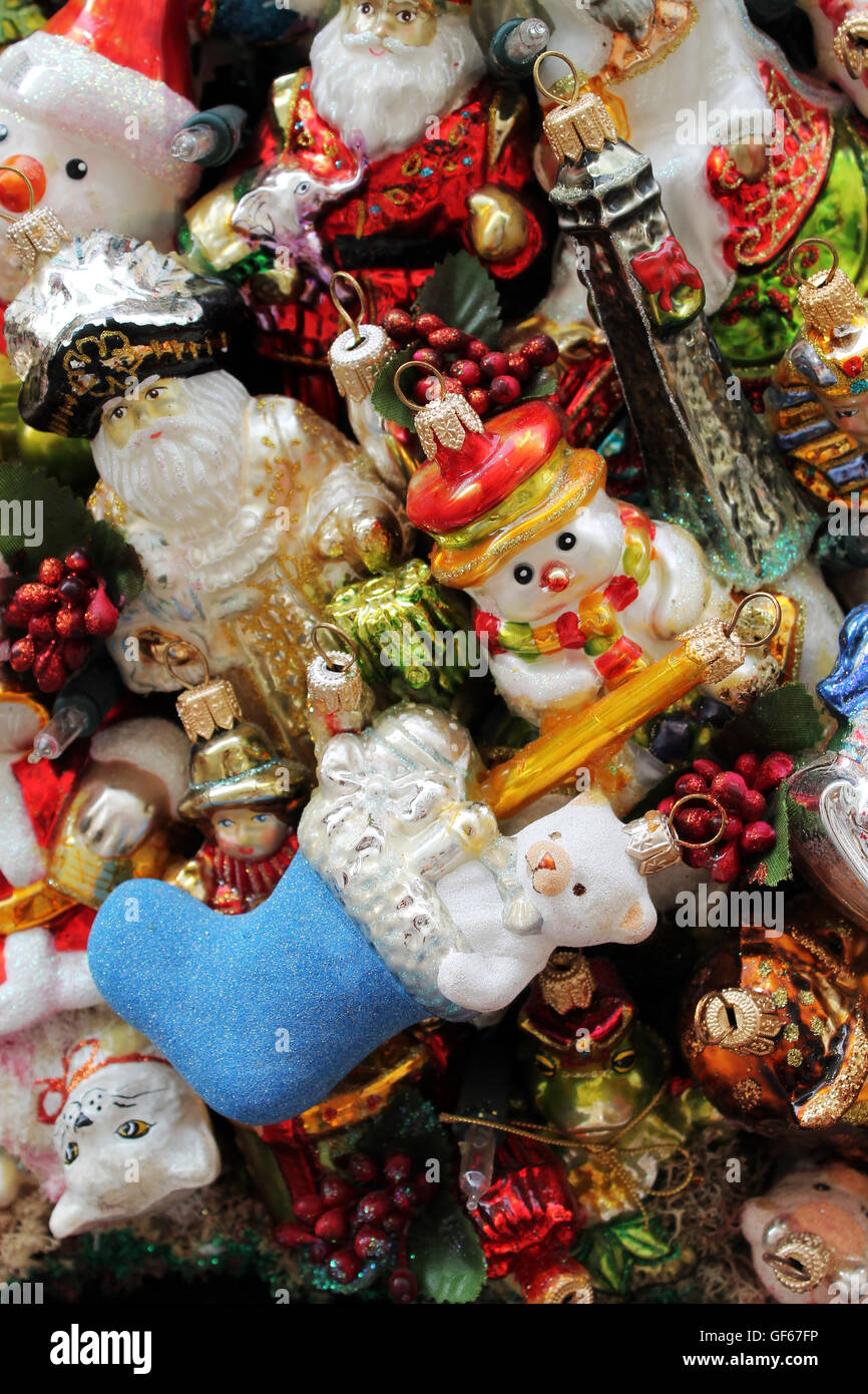 Vintage christmas decorations Stock Photo - Alamy