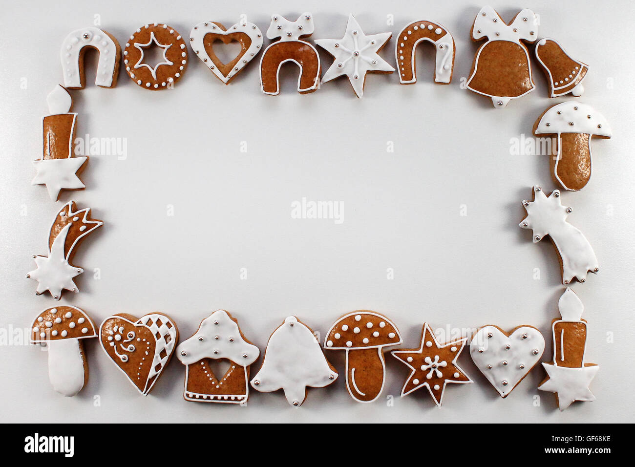 Christmas frame background of gingerbreads Stock Photo - Alamy